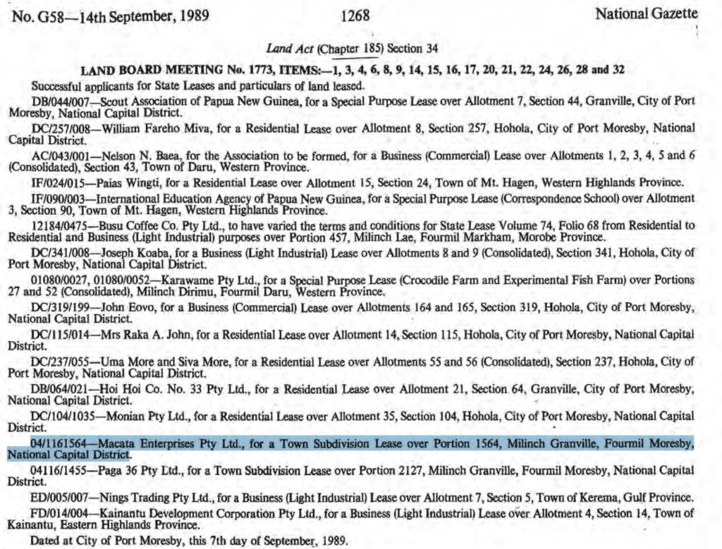 K100 for Prime Waigani Land | PNGi Central